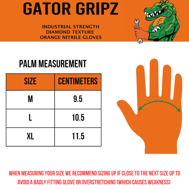 GATOR GRIPZ Premium Disposable Gloves - Large (5 x Stronger)